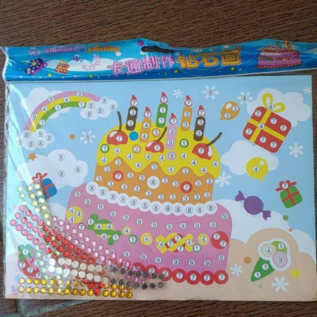 Jual Sticker manik tempel diy big diamond and painting activity mainan ...