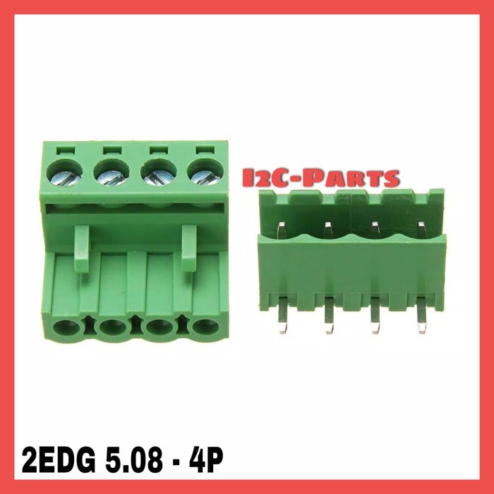 Jual 2EDG 5.08 4p 4 pin Terminal Block Green Plugable RA Connector 5 ...