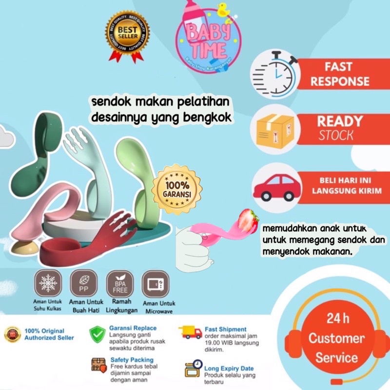 Jual SET SENDOK GARPU ANAK balita Model melengkung Terbaru | alat makan ...