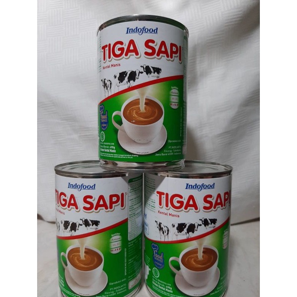 Jual Indofood Tiga Sapi Susu Kental Manis Putih Kaleng 490gr | Shopee ...
