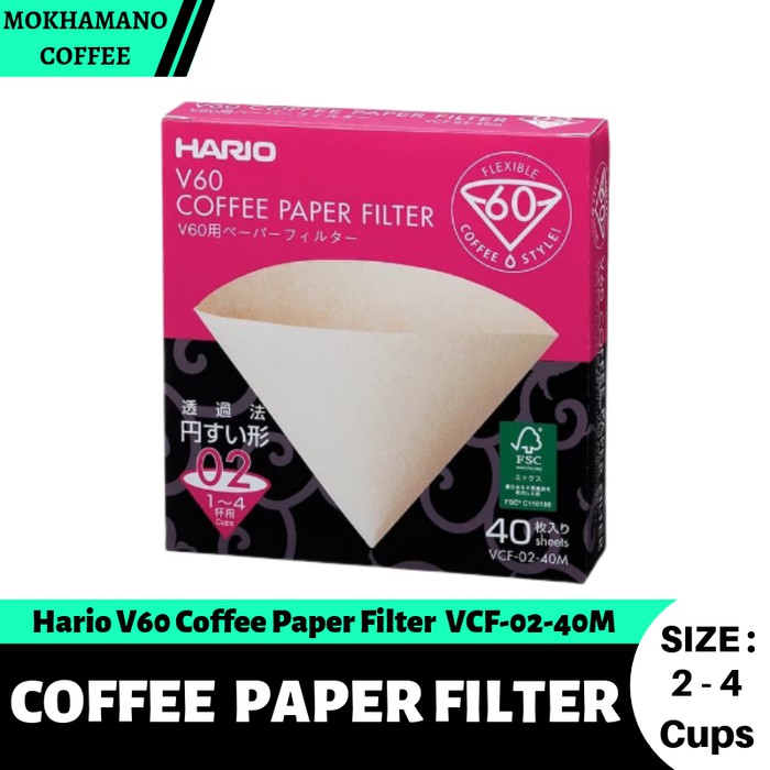 Jual Hario V60 Coffee Paper Filter / Kertas Filter Kopi VCF-02-40M ...