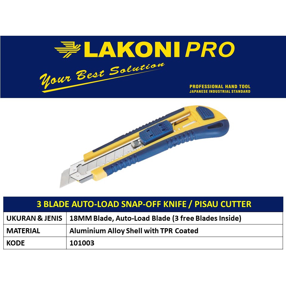 Jual Lakoni Pro Pisau Cutter Otomatis 18mm | Shopee Indonesia