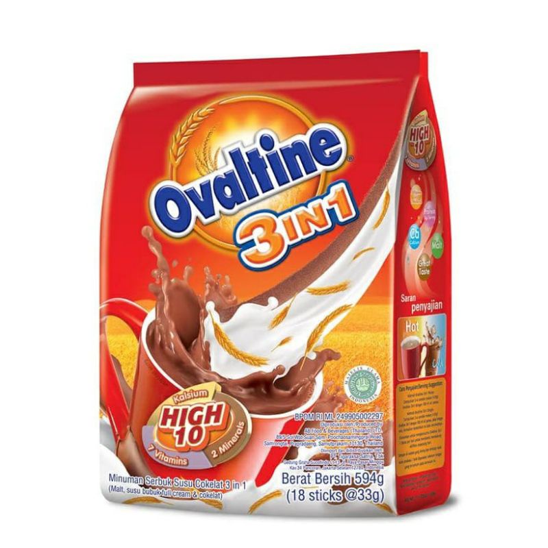 Jual Ovaltine 3in1 Malt 18 stick 594gr/ ovaltine 3 in 1 18 stik 594gram / Cold Crunchy 18 stick ...