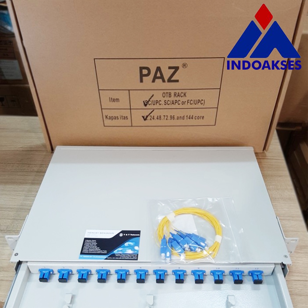 Jual OTB rack 12 core SC + PAZ + lengkap Original Fiber Optik OTB 12C ...