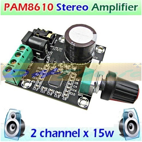 Jual PAM8610 Amplifier Stereo 2x15w HD D 12V Digital Hi-Fi Mini Audio Ampli Board Class D With ...