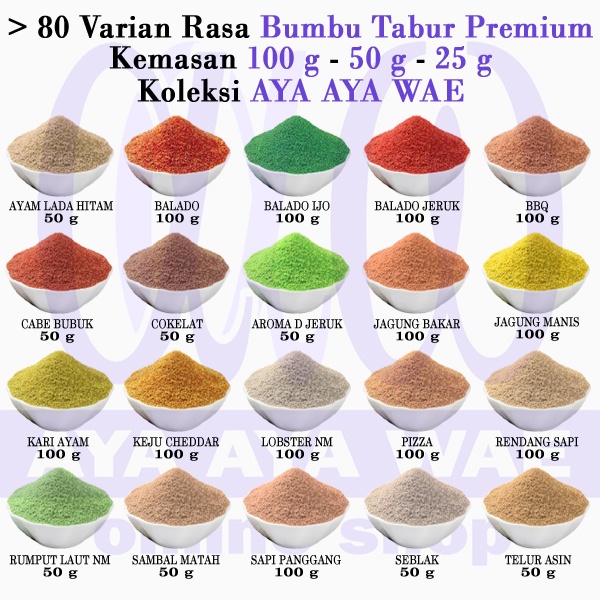Jual (Beli 10 Gratis 1) > 80 Rasa Bubuk Bumbu Tabur Premium (Chapter 1) | Shopee Indonesia