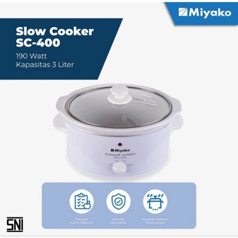 Jual Miyako Slow Cooker 3 Liter SC-400 / Slow Cooker SC 400 (Pemasak ...