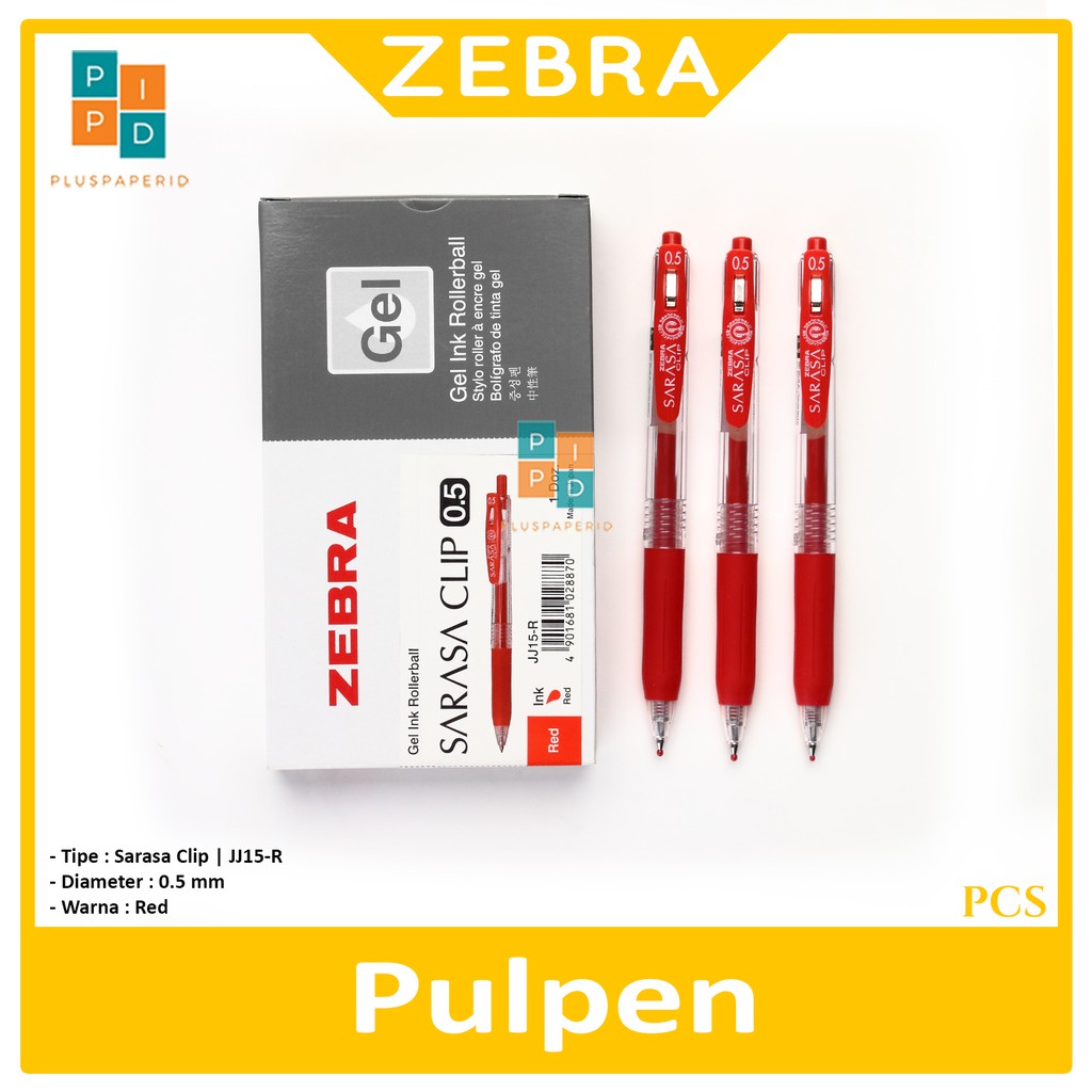 Jual ZEBRA - Sarasa Clip Pulpen Gel 0.5mm Merah - Pcs | Shopee Indonesia