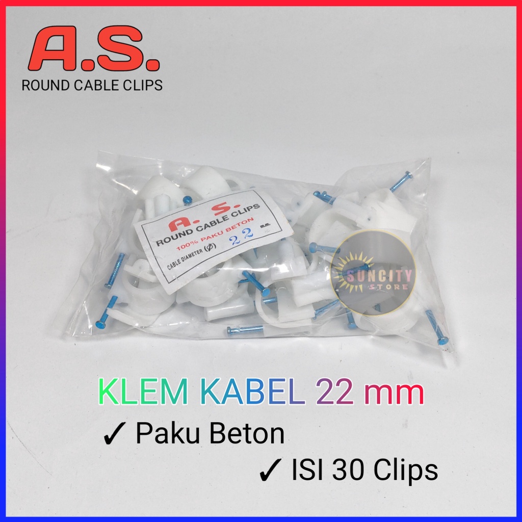 Jual AS Klem Kabel / Klip Kabel Murah isi 30 Pcs | Shopee Indonesia