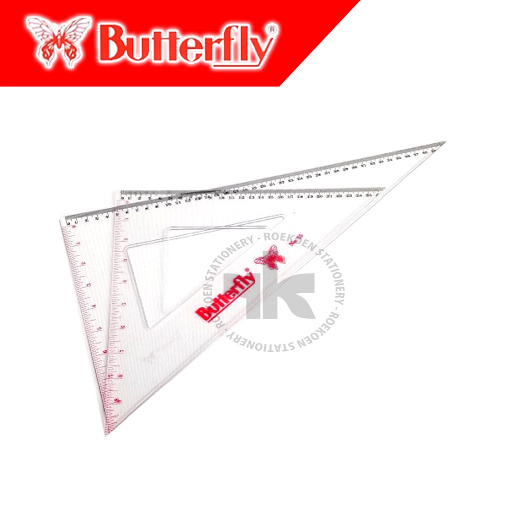 Jual Butterfly Triangle Ruler Penggaris Segitiga Mika BT-No.15 (40cm x ...