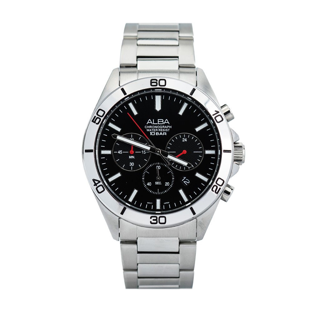 Jual Jam Tangan Pria Alba Active AT3H27X1 Chronograph Black Dial ...