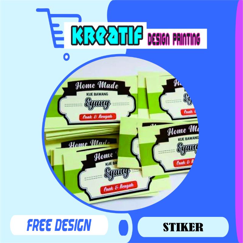 Jual Stiker Label Kemasan Makanan Kering | Snack | Free Design Custom ...