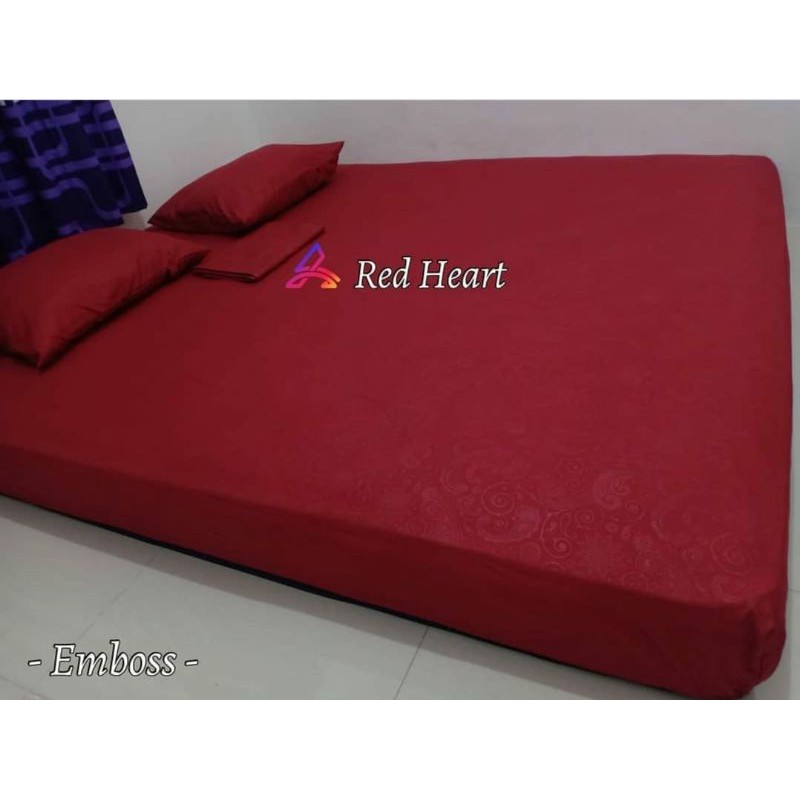 Jual Sprei home made emboss red heart | Shopee Indonesia