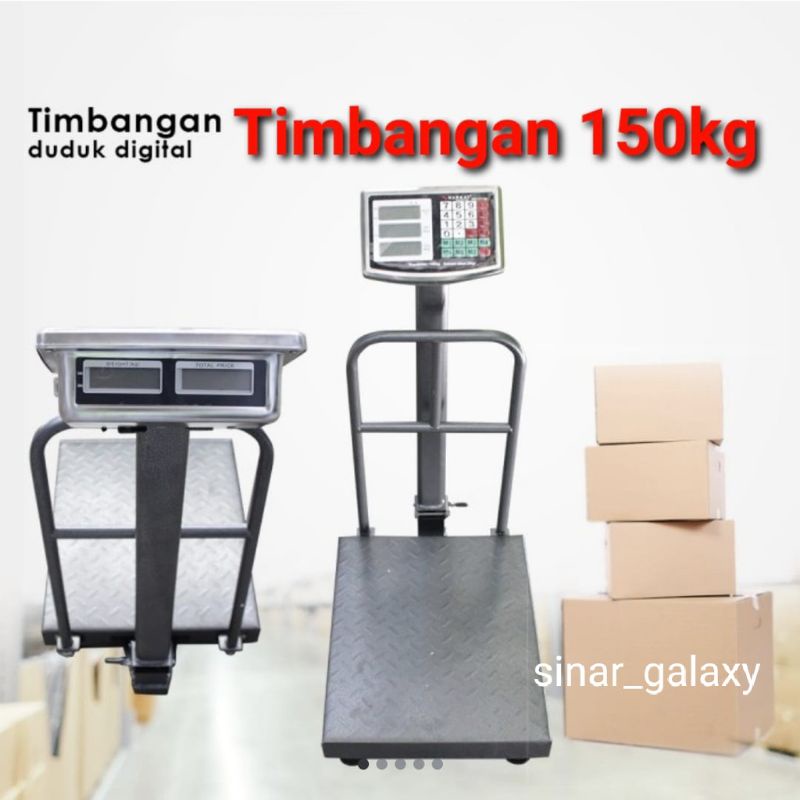 Jual Timbangan Duduk Digital Lipat Kapasitas 150 KG Double display / Electric Platform Scale 150 ...