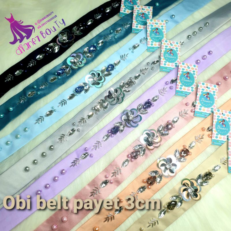 Jual Obi belt payet ala ivory 3cm, obi kebaya, obi bali, slepe | Shopee ...