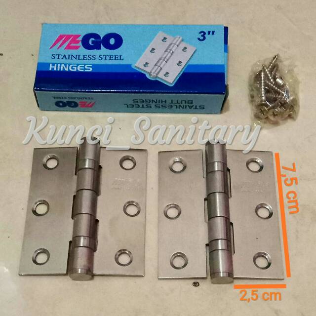 Jual Engsel 3 inch Stainless Merk Ego / Engsel Jendela Ego | Shopee ...
