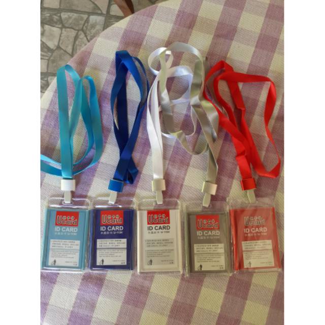 Jual Name tag anti air acrylic kaca bening id card plus tali | Shopee ...