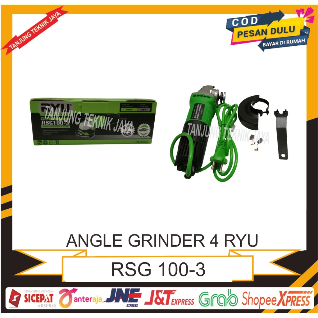 Jual MESIN GERINDA TANGAN 4'' RYU RSG100-3/ ANGLE GRINDER 4'' RYU MURAH ...