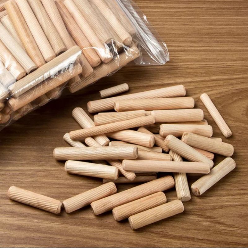 Jual kayu dowel stick ulir bulat Pasek paku 6 x 50mm | Shopee Indonesia