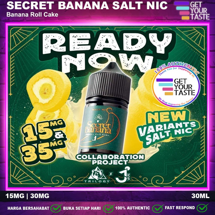 Jual Liquid Salt Secret Banana Roll Cake 30ML Saltnic by Trilogy ...