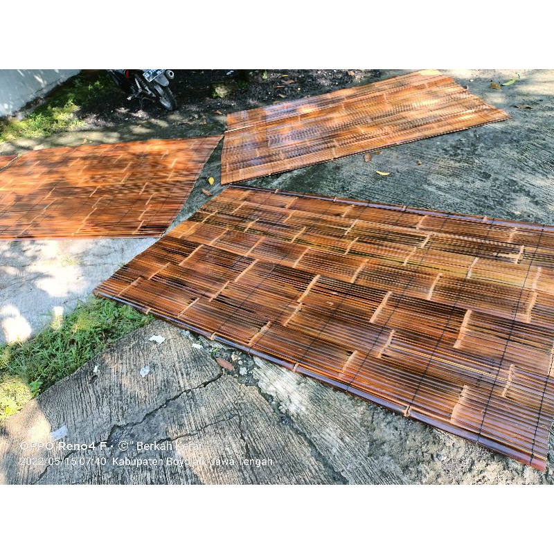 Jual Tirai bambu hitam L3 xT1,5m/ 3x1,2m/3x1m vernis plitur lengkap ...