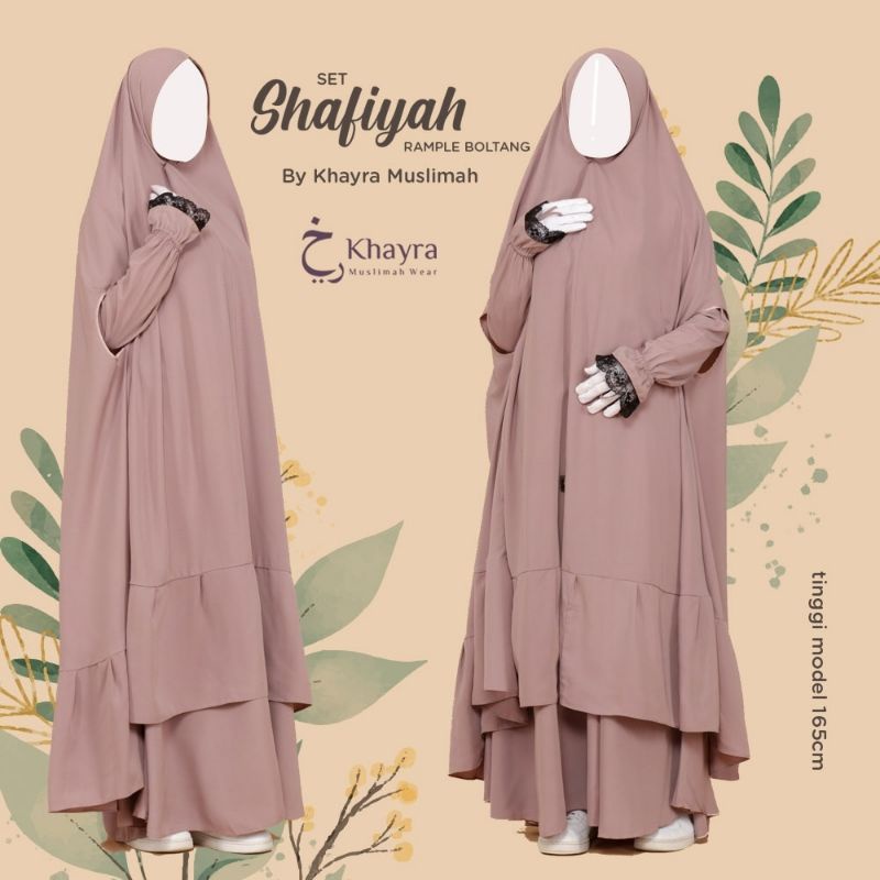 Jual Set Gamis Shafiyah Khimar Remple By Khayra Muslimah | Shopee Indonesia