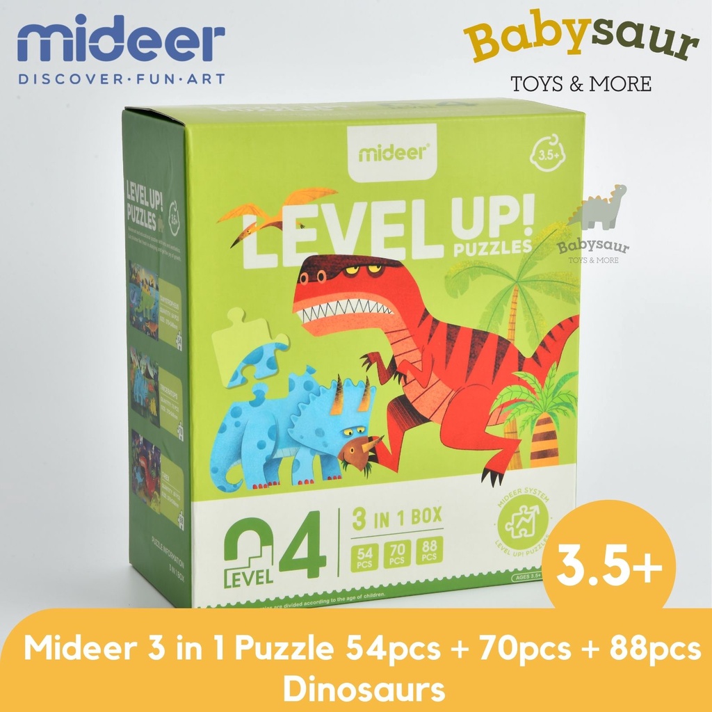 Jual Mideer Level Up 4 Puzzle Dino Dinosaurus Dinosaur Mainan Edukasi Anak Usia 3.5+ | Shopee ...