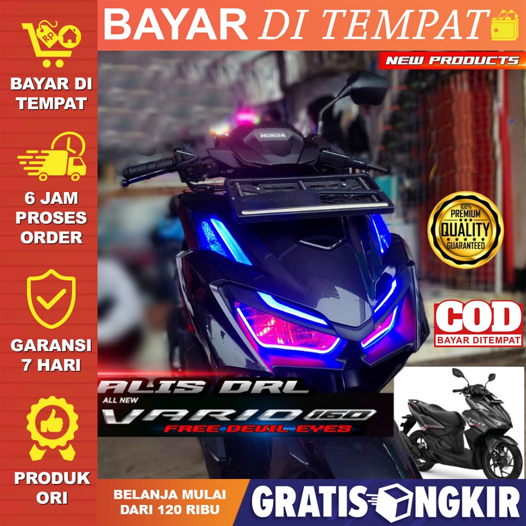 Jual LAMPU ALIS DRL NEW VARIO 160 BONUS DEVIL EYES AKSESORIS MOTOR ...