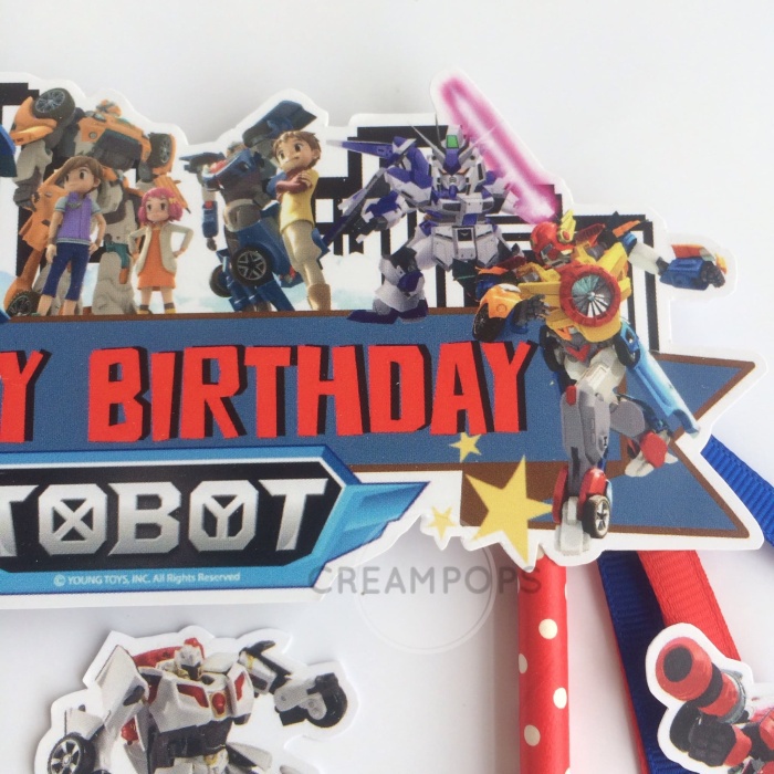 Jual Aglaon | Hiasan Kue Tobot Cake Topper Happy Birthday | Shopee ...
