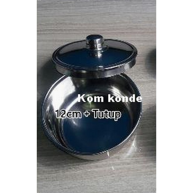 Jual Kom + Tutup Konde 12cm Bowl Sponge Tempat Kapas Stainless | Shopee ...