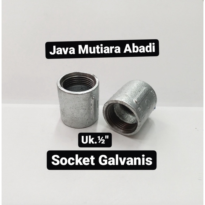 Jual Socket Galvanis Besi d.1/2'' inch drat BSPT (G) | Shopee Indonesia