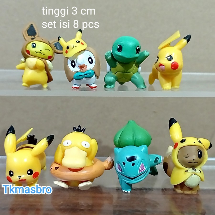 Jual Action Figure Set Pokemon Isi 8 Pcs Pikachu Costum Psyduck ...
