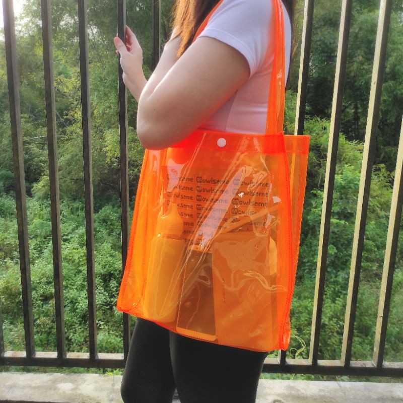 Jual Tote bag pvc transparent, clear pvc bag, tas totebag plastik ...