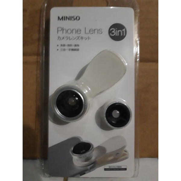 Jual MINISO Lensa Kamera Handphone|3-In-1 Chell Phone Camera Lens ...