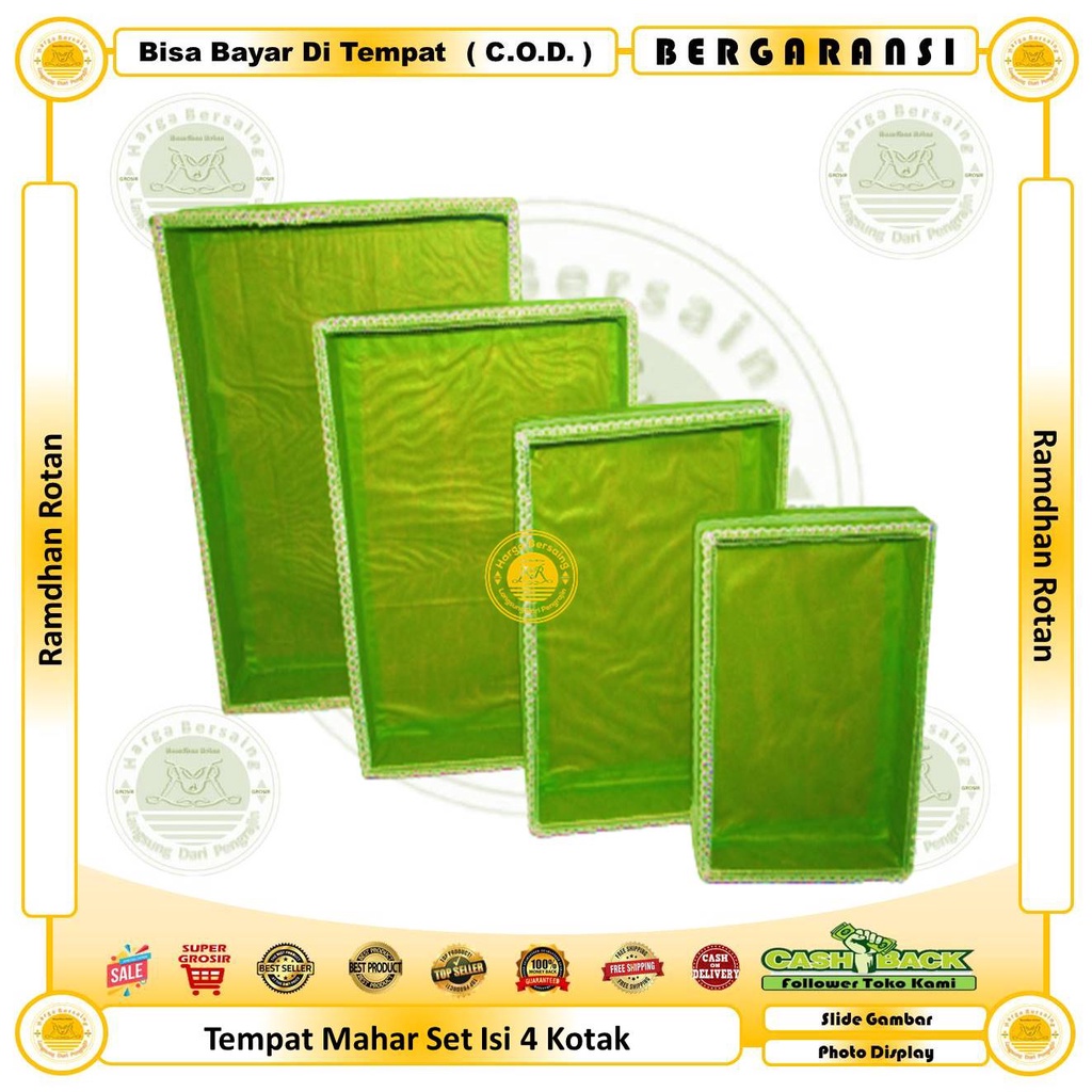 Jual Tempat Mahar Set Isi 4 Kotak Bahan Kardus - Ramdhan Rotan - Box ...
