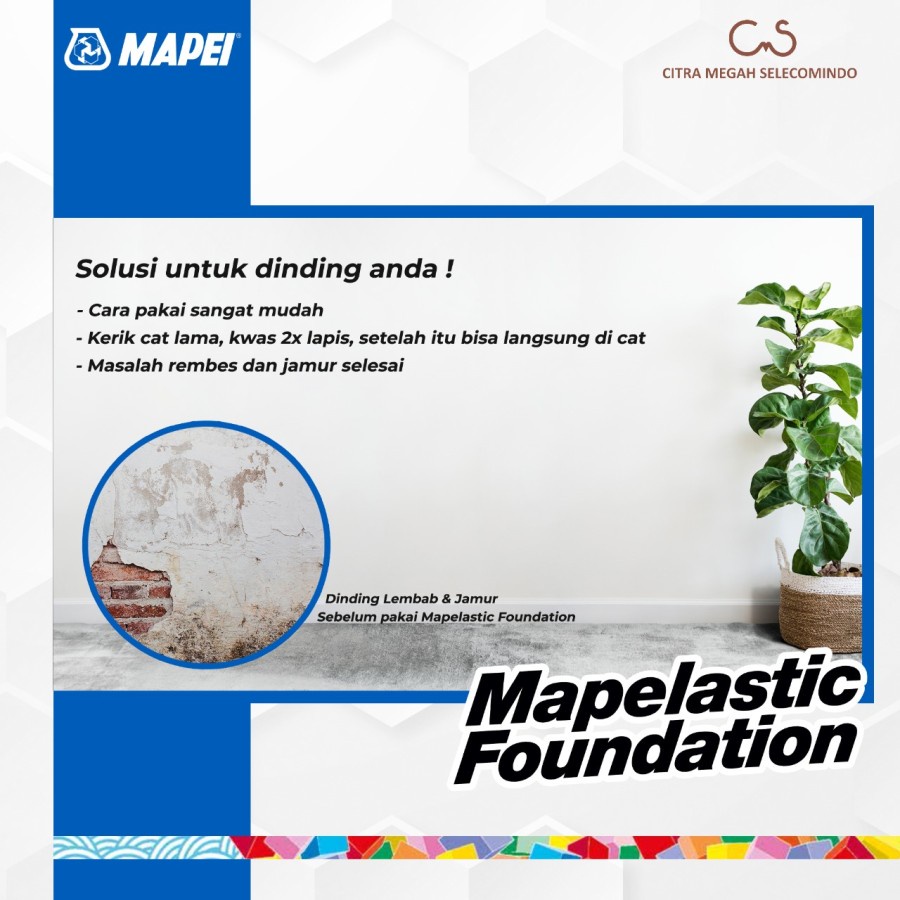 Jual CMS | Mapei Mapelastic Foundation - waterproofing cocok untuk dinding lembab serta berjamur ...