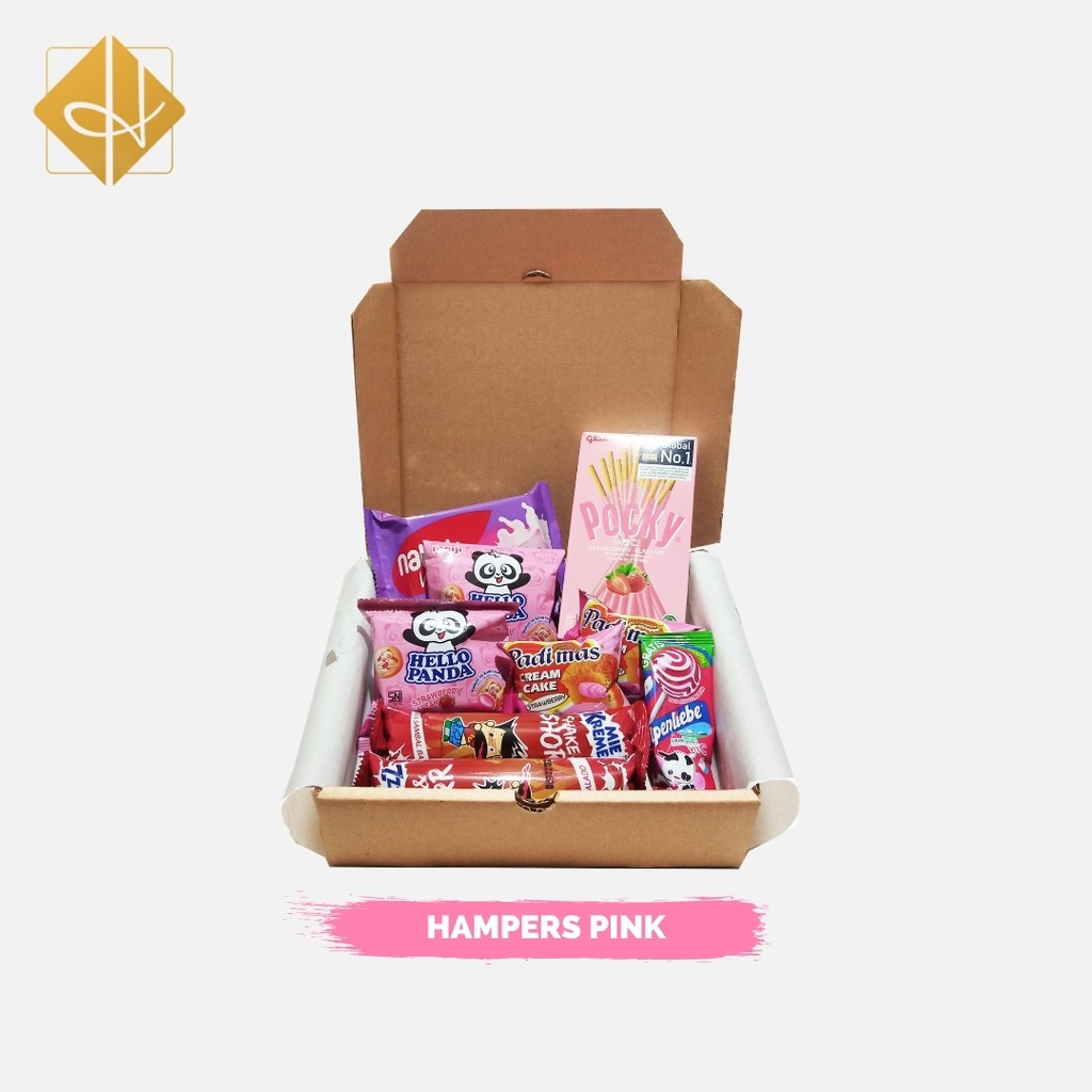 Jual Hampers Snack Box Gift Hadiah Lebaran dan Wisuda Warna Pink ...