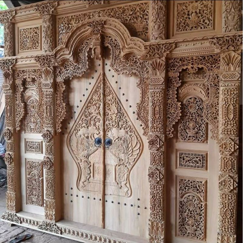Jual Pintu Gebyok Ukir Jepara Kayu Jati Asli model Wayang (kelir ...
