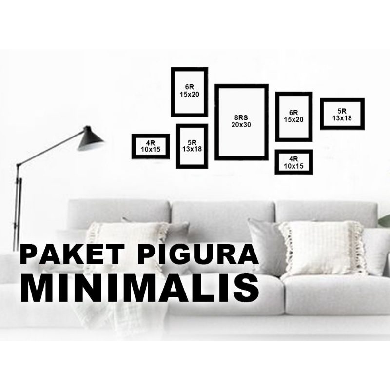 Jual Paket Hemat!! Pigura Hitam Minimalis Dekorasi /Custom Ukuran/ 4R 5R 6R 7R 8R 9R 10R ...