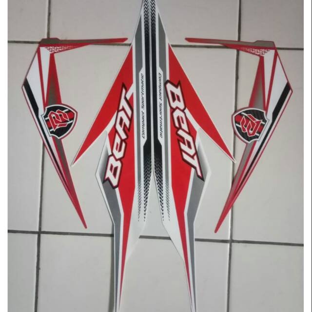 Jual Stiker striping honda beat cbs 2019 putih merah | Shopee Indonesia