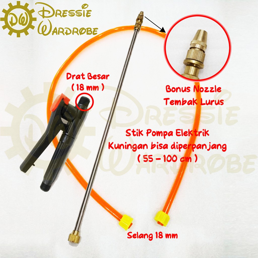 Jual Paket Stik Stop Kran Selang Nozzle Lurus Kuningan Pompa Hama ...