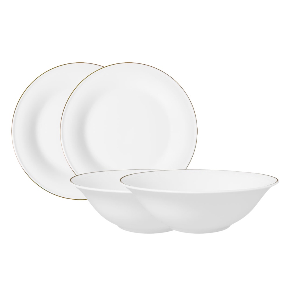 Jual Indo Keramik Dinner Set LinGold Piring Mangkok Keramik A 4PCS ...