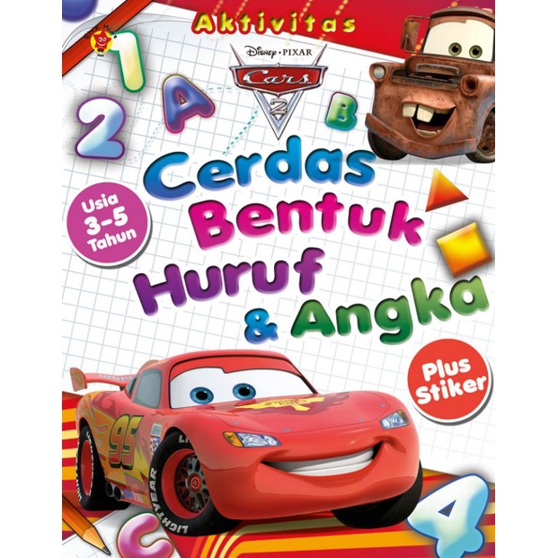 Jual Disney Aktivitas Cars 2 + Stiker: Cerdas Bentuk, Huruf, Dan Angka ...