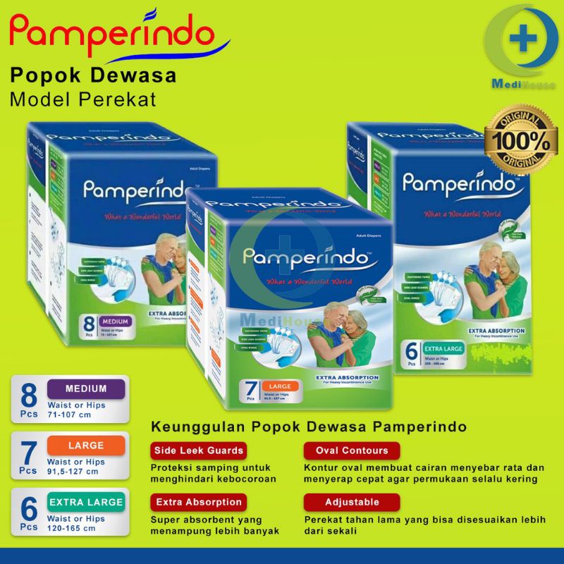 Jual Popok Dewasa Pamperindo M L XL (Adult Diapers) | Shopee Indonesia