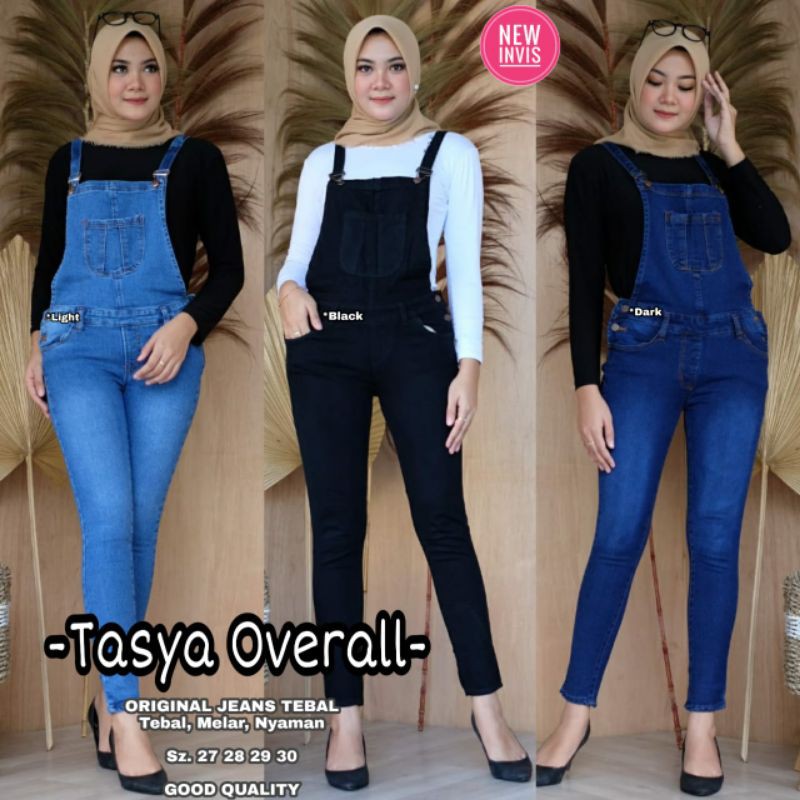 Jual Celana Panjang Overall Jeans wanita // Celana Panjang Overall ...