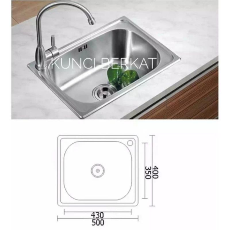 Jual Kitchen Sink/Bak Cuci Piring 1 Lubang/ 1 Bowl | Shopee Indonesia