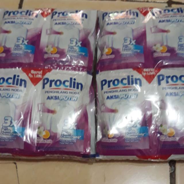 Jual Proclin aksi putih kemasan renceng isi 1pack (24sachet) | Shopee ...