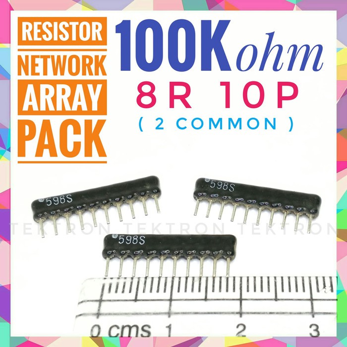 Jual Resistor 100Kohm 8R 10Pin 2 common R network array pack 100K ohm ...