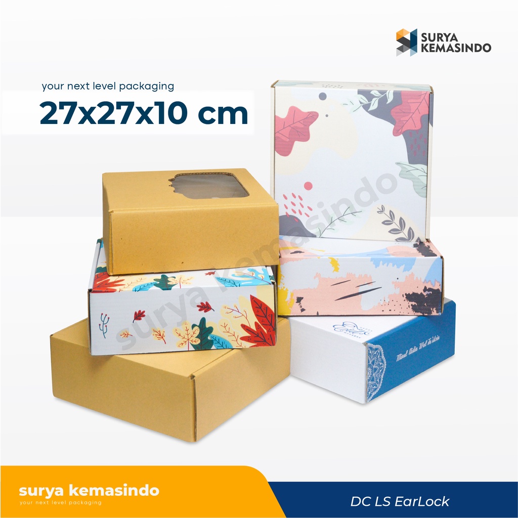 Jual Box 27x27x10 cm (Puding) kardus/Karton/Paking/Polos/Hampers/Boneka ...