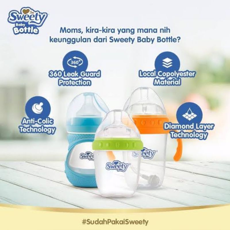 Jual sweety extra wide neck bottle 150/180/260ml | Shopee Indonesia